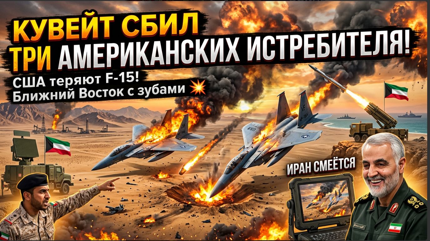 💥 "КУВЕЙТ СБИЛ ТРИ АМЕРИКАНСКИХ ИСТРЕБИТЕЛЯ —США теряют F-15, Иран смеётся, Ближний Восток с зубами
