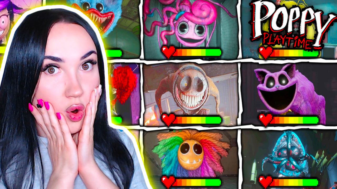 💛ВСЕ БОССЫ И СМЕРТИ СО ШКАЛОЙ ЗДОРОВЬЯ во ВСЕХ ЧАСТЯХ ПОППИ ПЛЕЙТАЙМ 1-5 ➤ Poppy Playtime