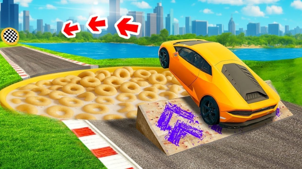 Как далеко тачка сможет проехать через гигантскую миску с хлопьями в гта 5 ?