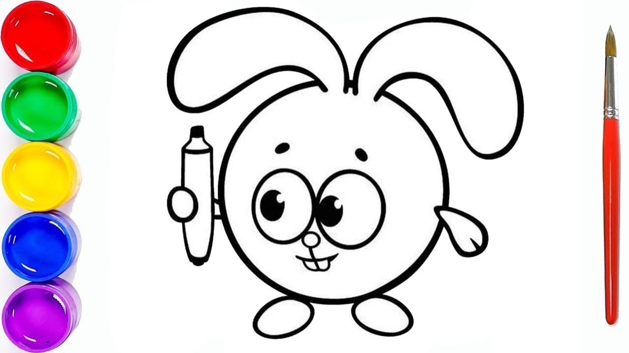 Рисунок раскраска. Как нарисовать кролика