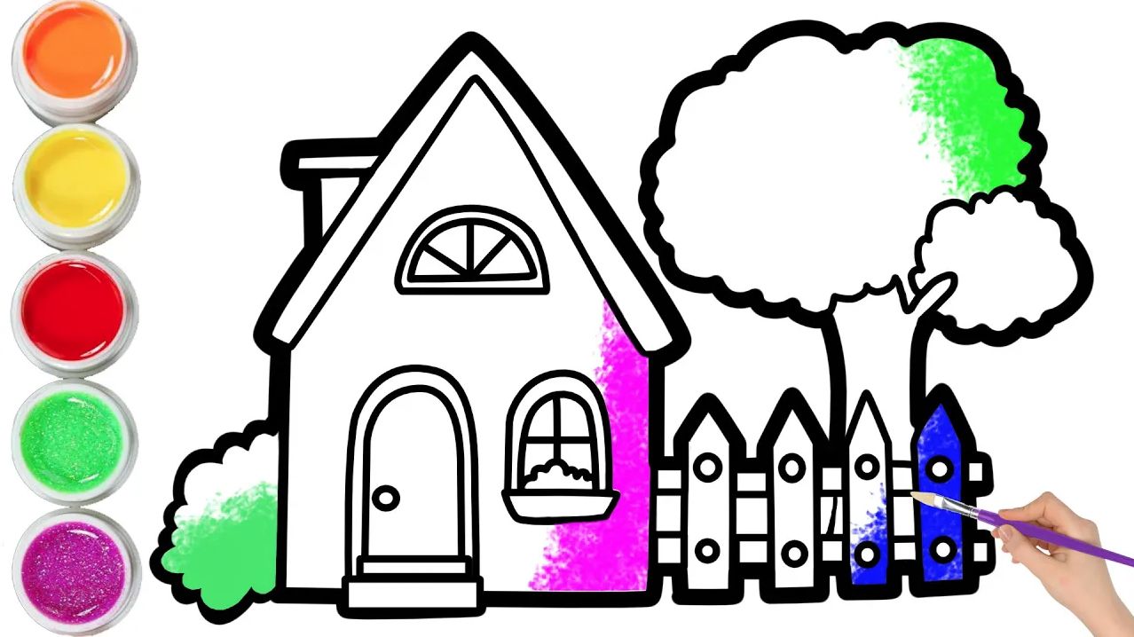 Как нарисовать ДОМ поэтапно для детей/Уроки рисования