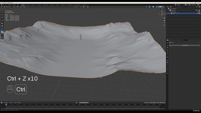 3 -Prepare the terrain mesh in Blender