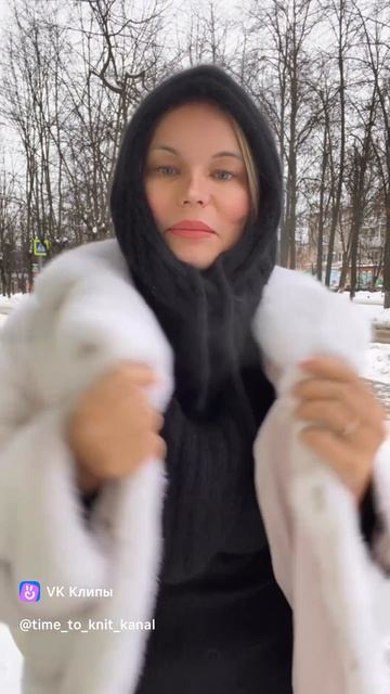 Обзор вязаный объемный капор