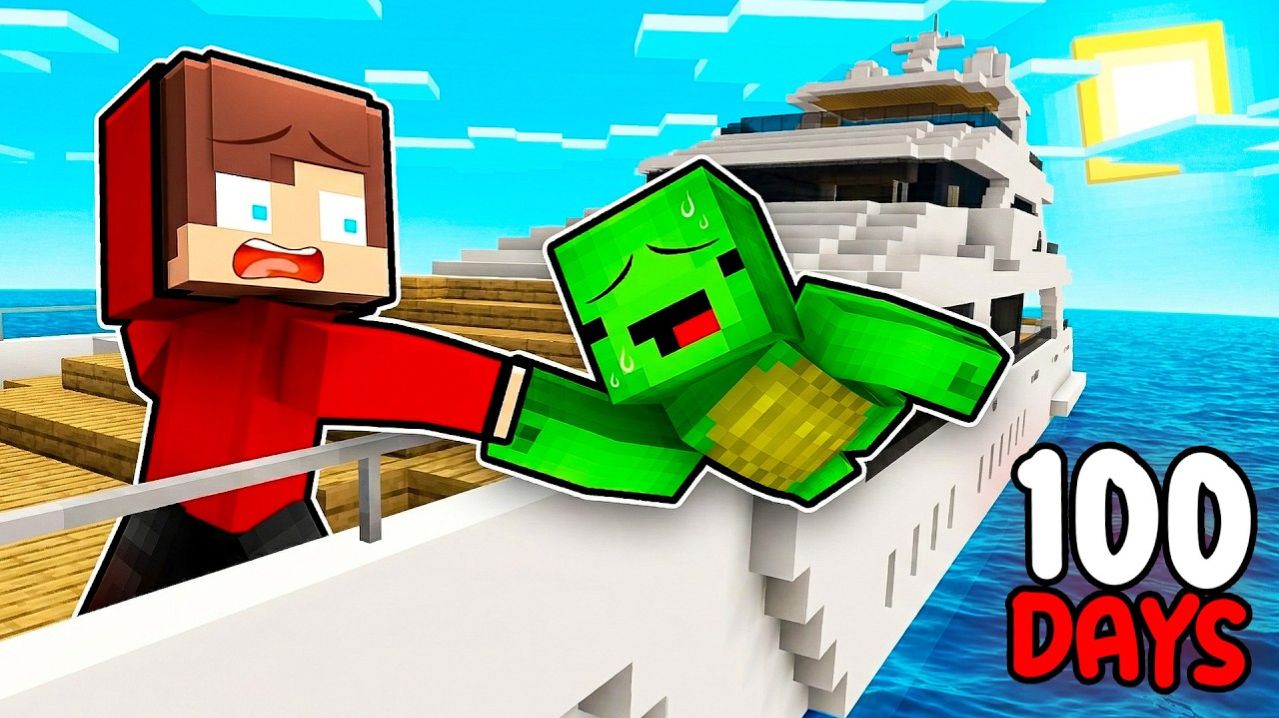 ДЖЕЙ ДЖЕЙ И МАЙКИ ВЫЖИВАЮТ НА КОРАБЛЕ - МУЛЬТИКИ ПРО МАЙНКРАФТ