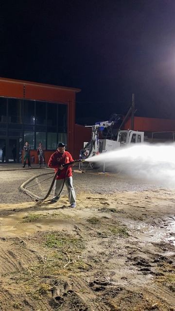 Торкрет демонстрация - прокачка растворонасоса