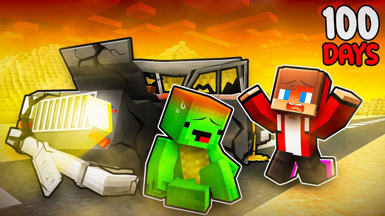 ДЖЕЙ ДЖЕЙ И МАЙКИ ВЫЖИВАЮТ 100 ДНЕЙ В ПУСТЫНЕ - МУЛЬТИКИ ПРО МАЙНКРАФТ