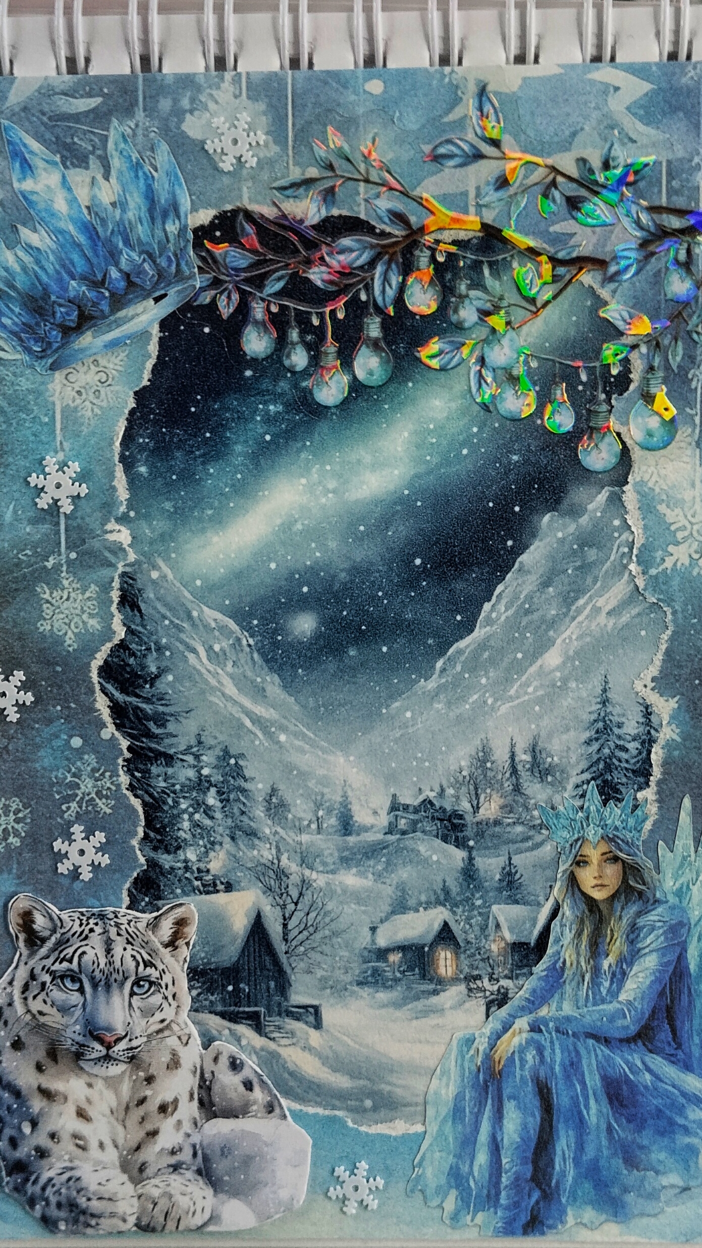 «Королева Зимы»👑🐆❄️ #скрапбукинг #асмр #магия #зима #снег #лед #холод #королева #фэнтези