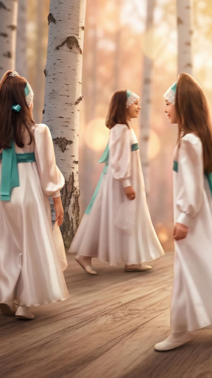 Разбросала косы русые берёза