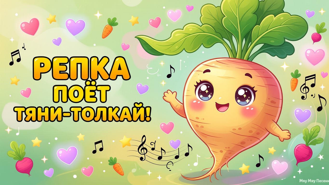 Репка поёт “Тяни-толкай”! Песенка для малышей 🥕✨
