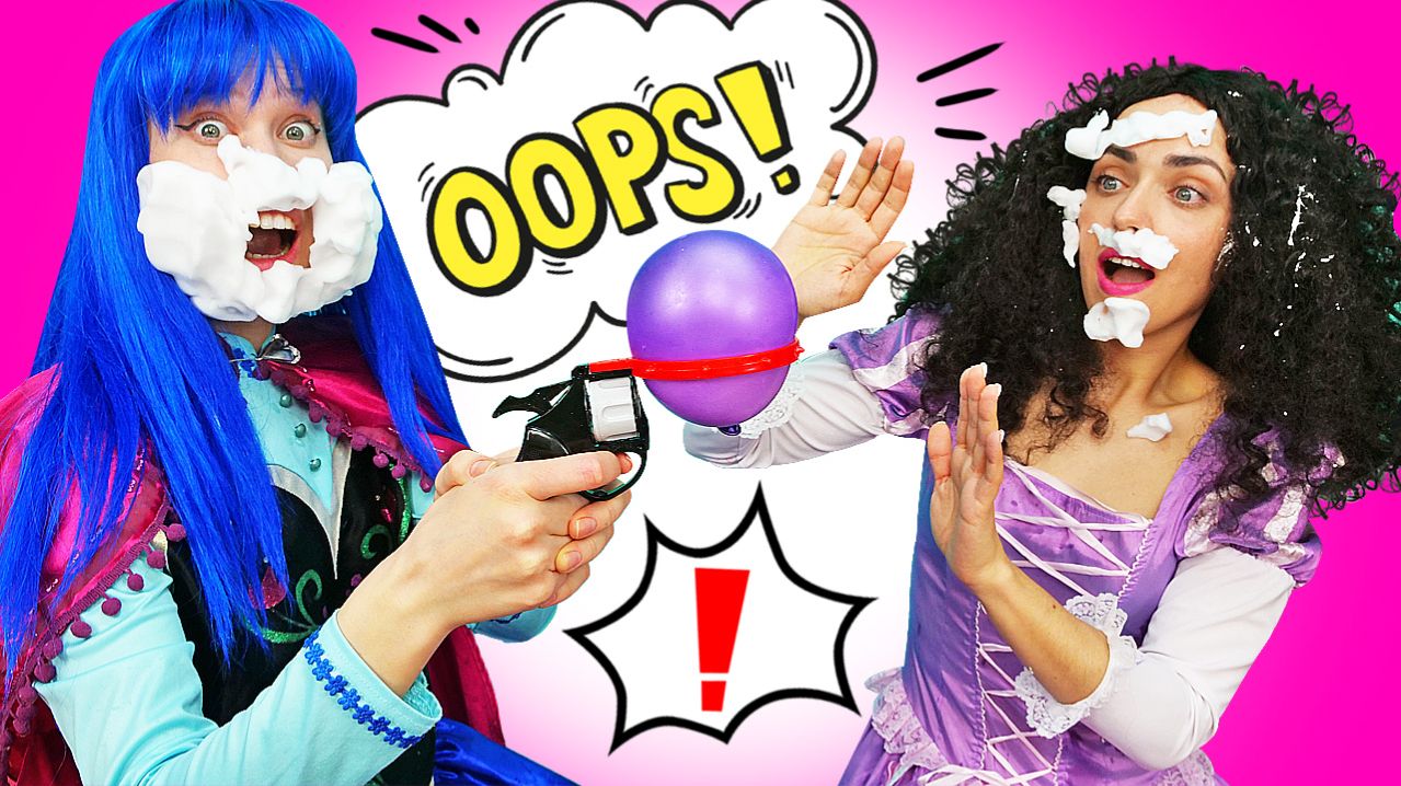 Вредные Принцессы устроили ЧЕЛЛЕНДЖ! Лопаем шарики со сливками 😯💥
