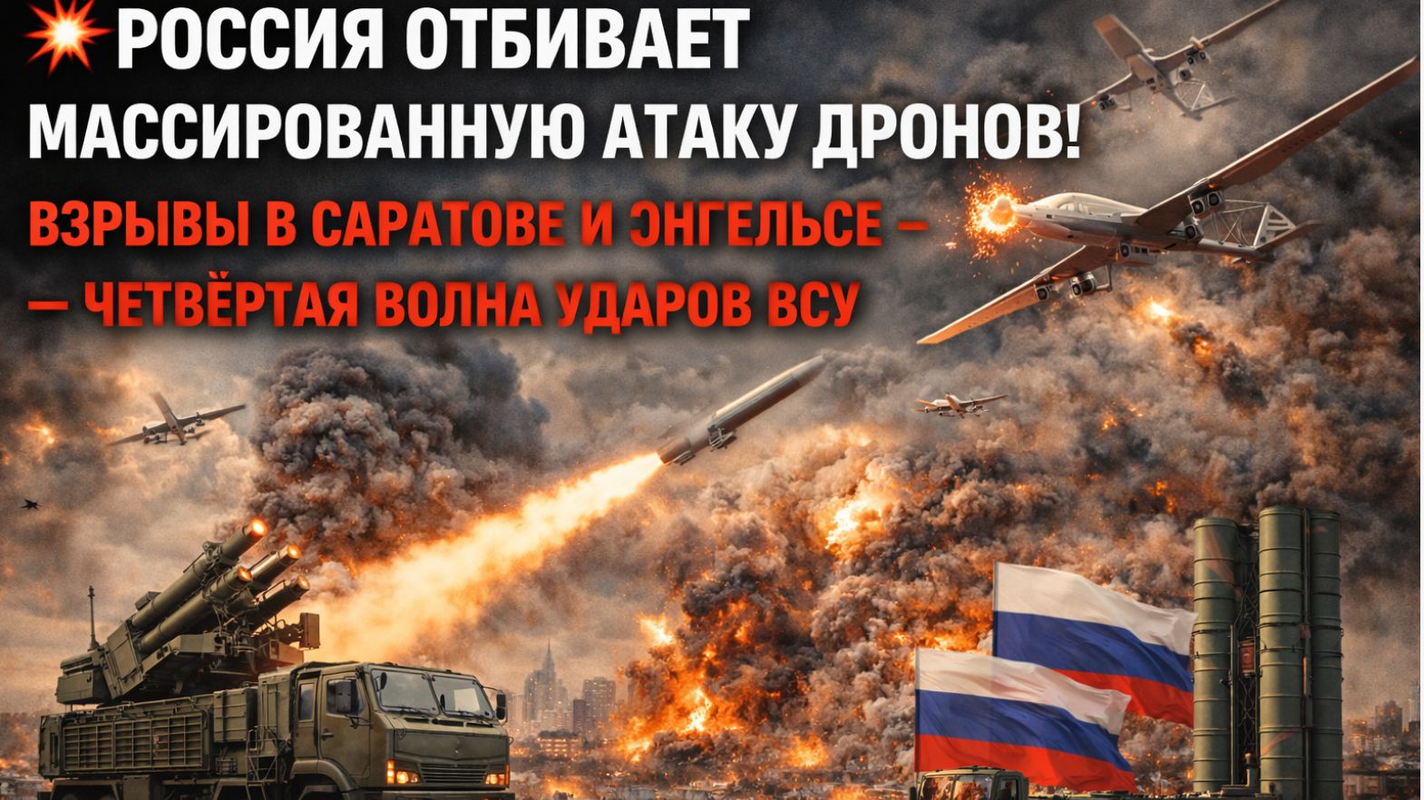 💥ШОК! ВЗРЫВЫ В САРАТОВЕ И ЭНГЕЛЬСЕ — ЧЕТВЁРТАЯ ВОЛНА УДАРОВ ВСУ