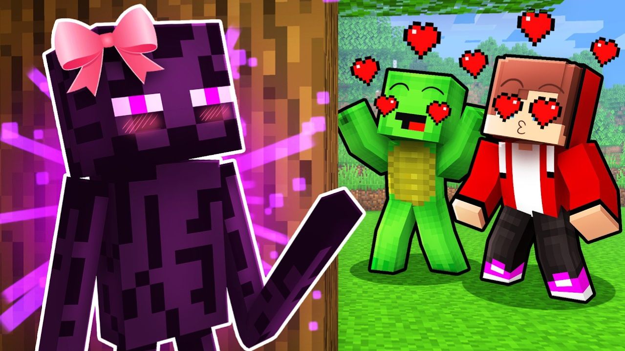 ДЖЕЙ ДЖЕЙ И МАЙКИ ВЛЮБИЛИСЬ В ДЕВОЧКУ ЭНДЕРМЕНА - МУЛЬТИКИ ПРО МАЙНКРАФТ
