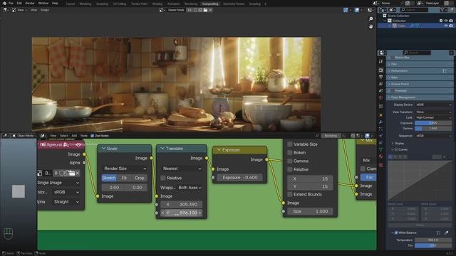 Stylized Kitchen Course in Blender p181 SK_S7_C10 Compositing Walkthrough