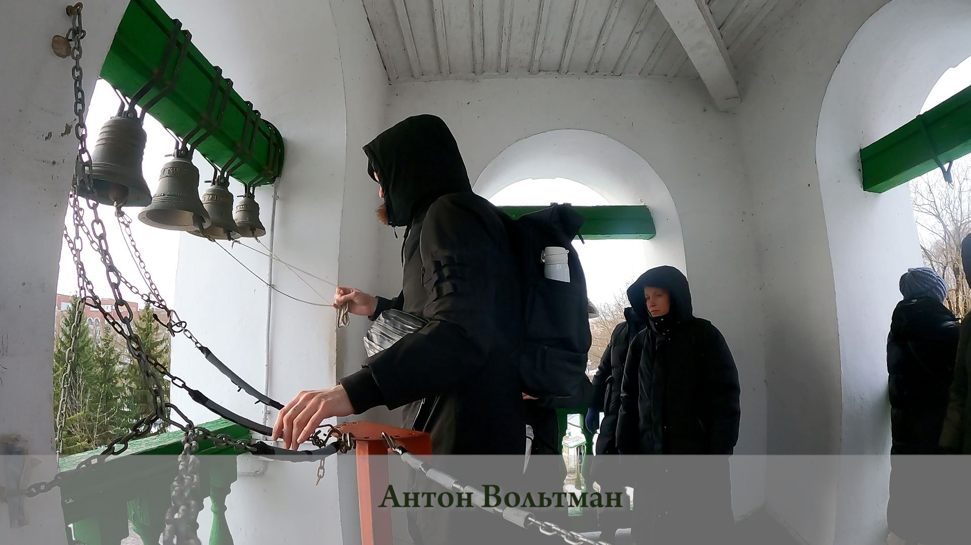 Колокольный звон, Антон Вольтман. Колокольня церкви Жён Мироносиц (Псков), 9.01.2025