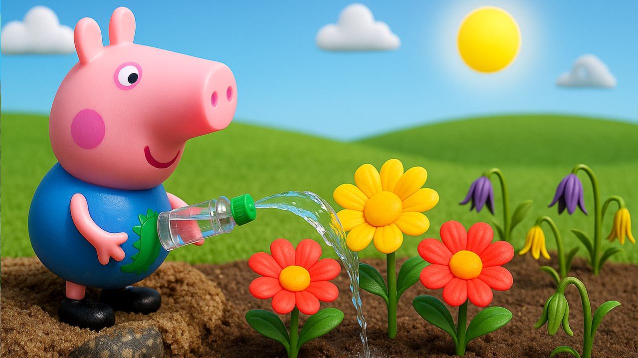 СВИНКА ПЕППА И ДЖОРДЖ СТРОЯТ ГОРОД ИЗ ПЕСКА! 🏰🌊 Дорога, озеро и НАСТОЯЩИЙ ЗАМОК! 🐷✨