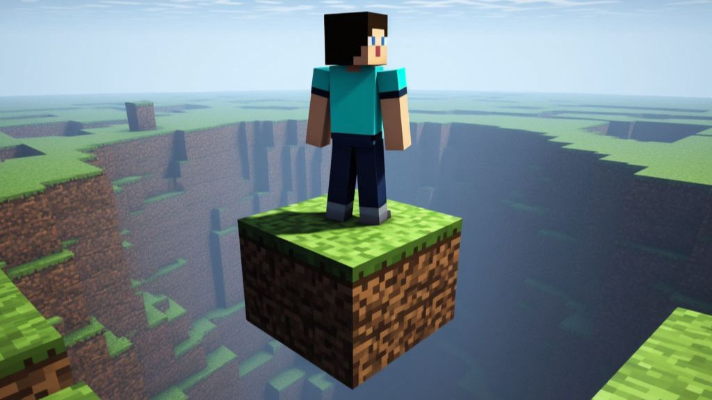 Выживание на одном блоке в minecraft