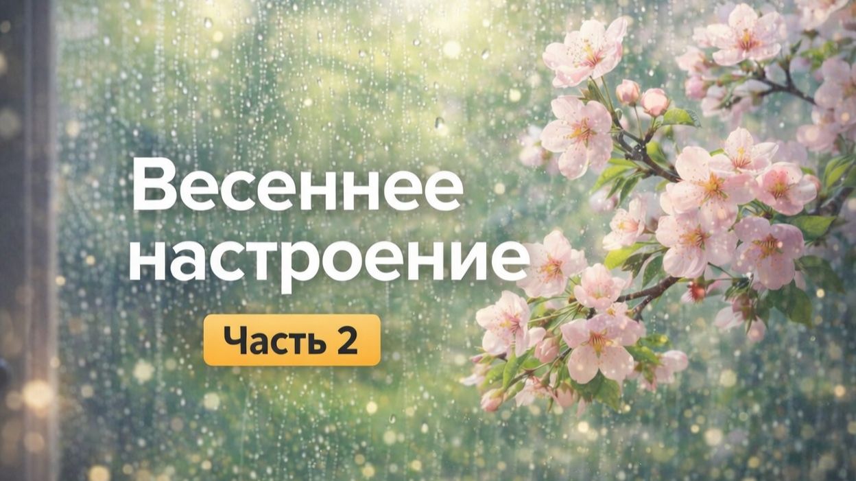 Весенние настроения Часть 2 🌸 Расслабляющая фоновая музыка и звуки дождя