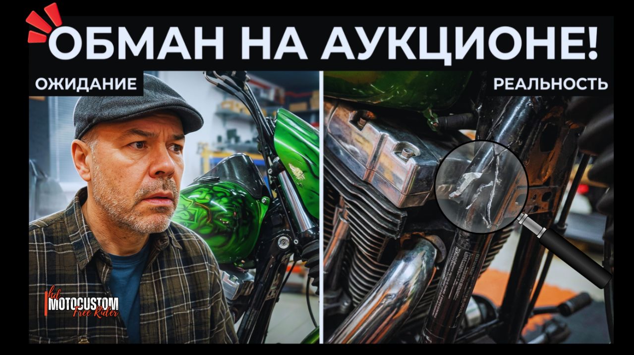 ЭТОТ HARLEY ВЫГЛЯДЕЛ ЦЕЛЫМ....ПОКА МЫ НЕ ПРОВЕРИЛИ РАМУ. МОТОПОДБОР С ОПЫТОМ