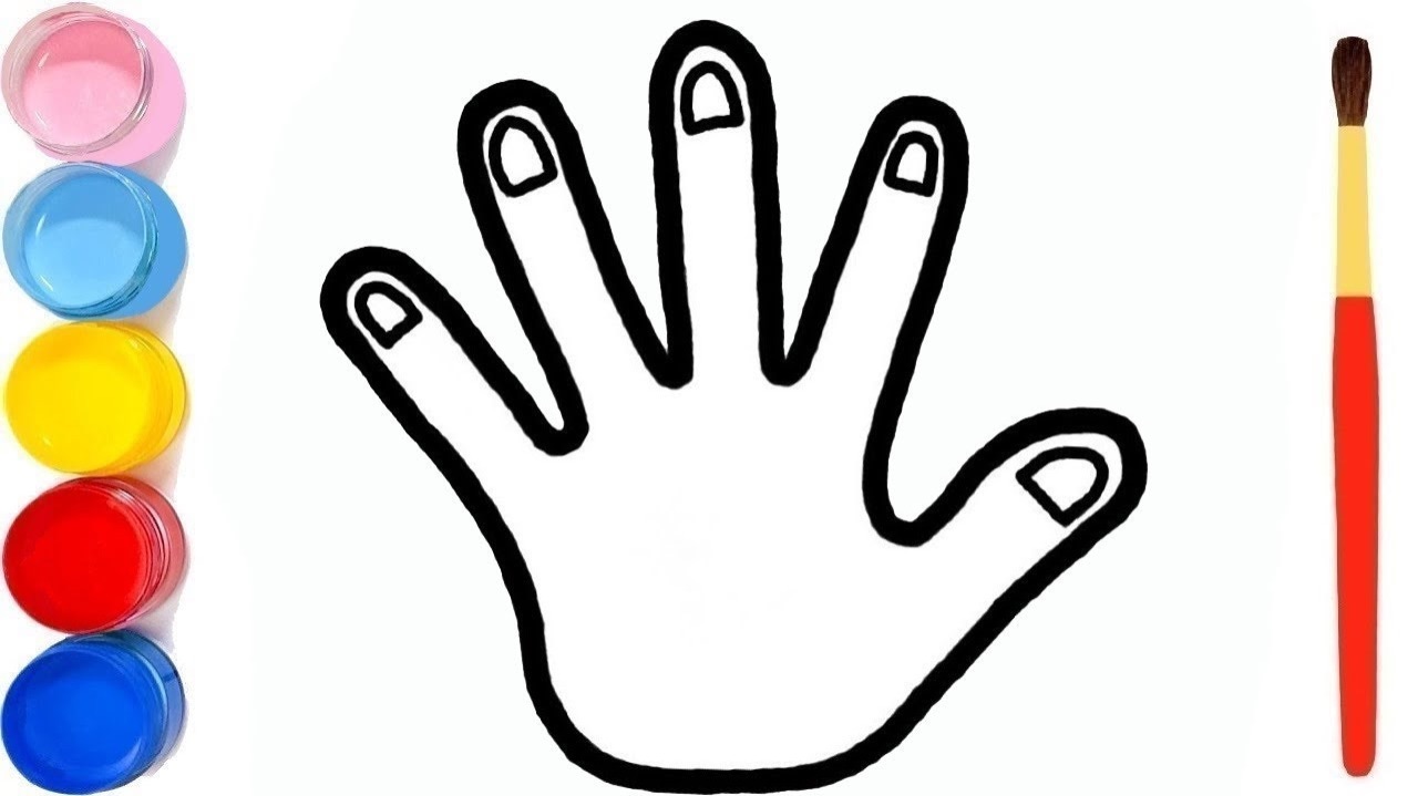 Рисунок раскраска. Как нарисовать руку