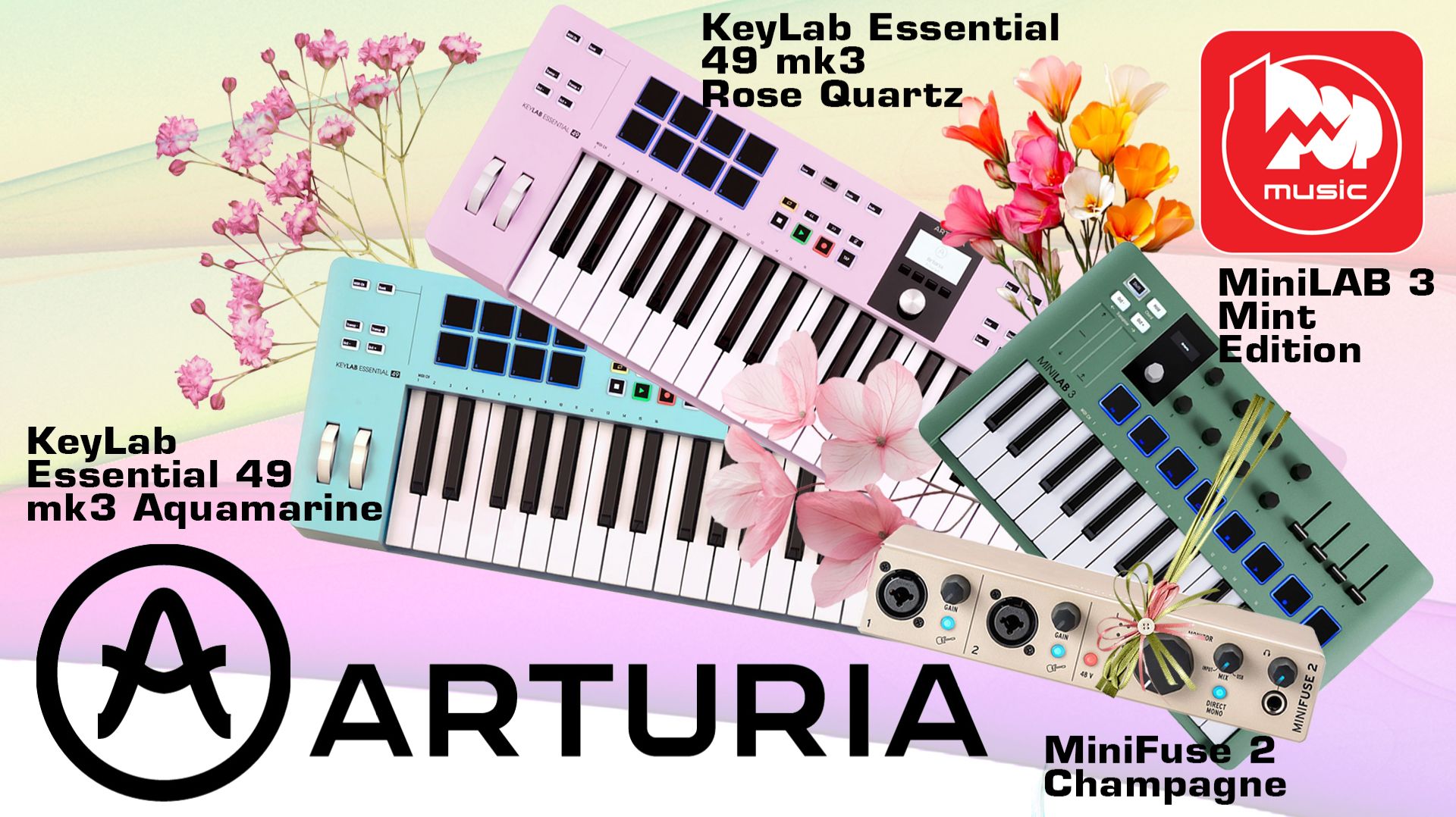 Arturia в новых цветах: KeyLab Essential, MiniLAB 3 и MiniFuse