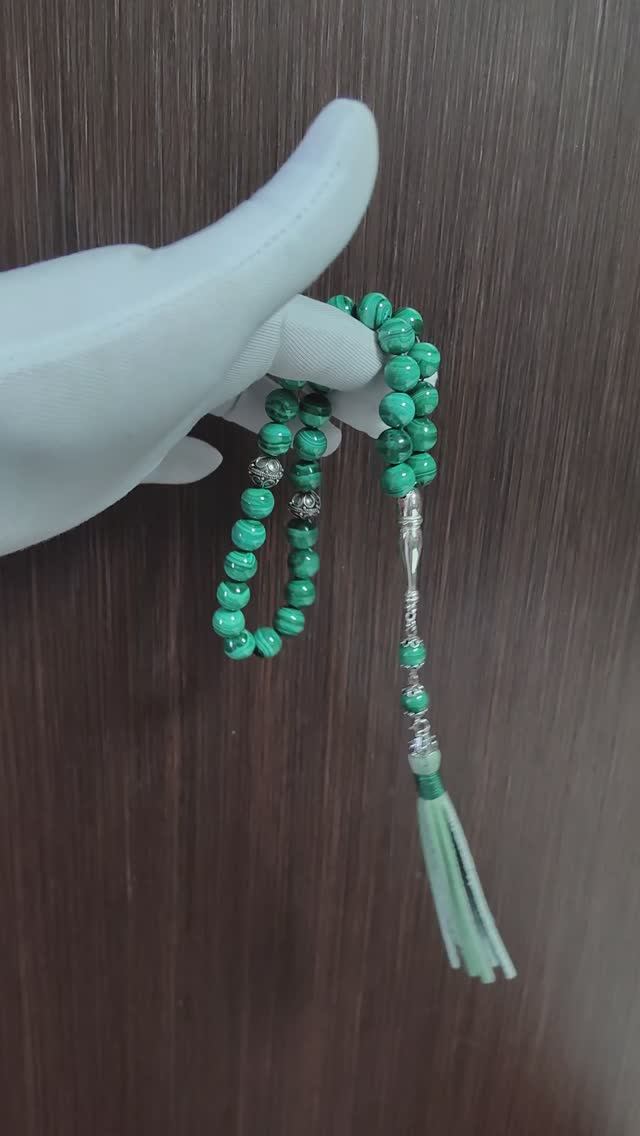 Мусульманские четки из малахита 02/33