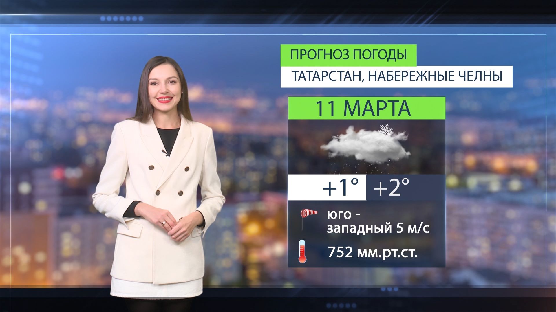 Прогноз погоды в Набережных Челнах на 11 марта 2026 г.