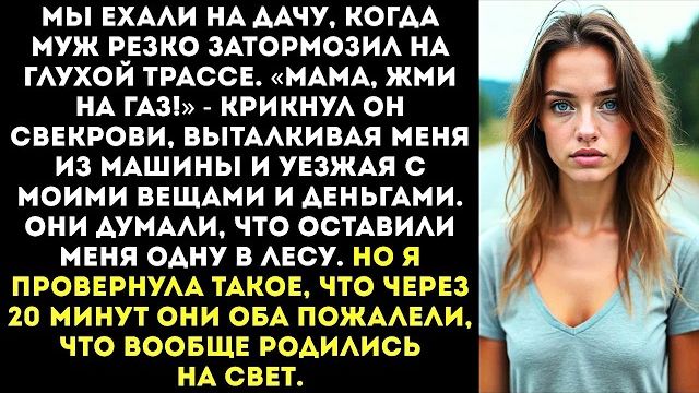 «Мама, жми на газ! Пусть эта дура пешком ковыляет!» — муж вытолкнул меня из машины на трассе.