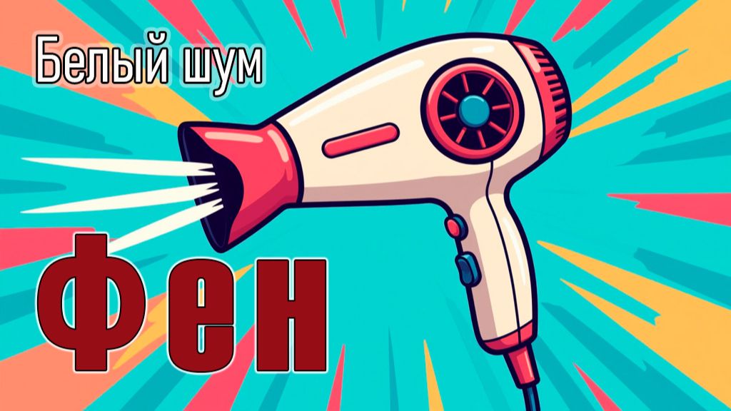 Белый шум. Звук фена для волос. Для сна.