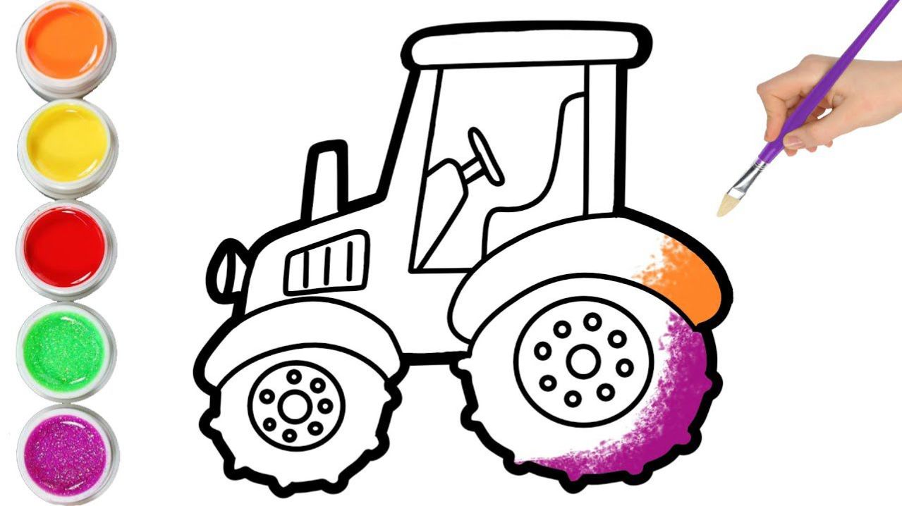 мультик для детей-Рисование ТРАКТОРА 🚜для детей/Рисунок ТРАКТОРА для детей