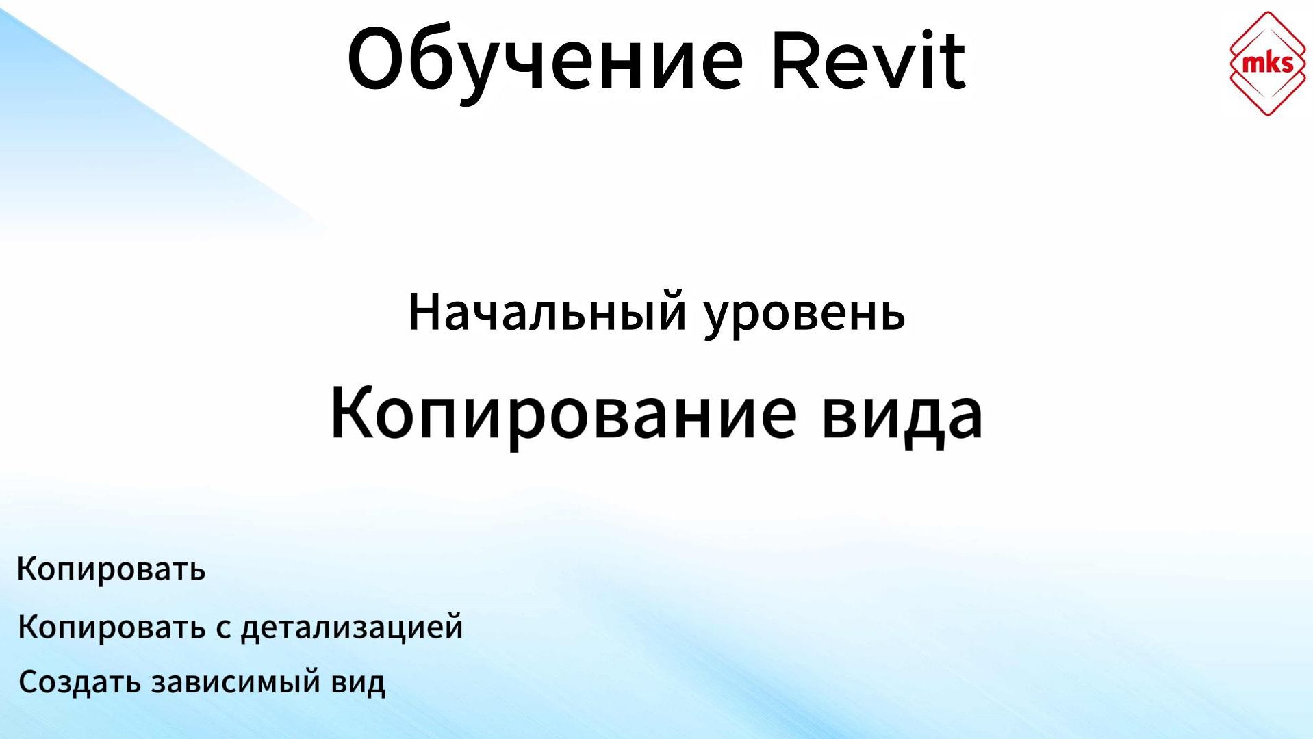МКС Обучение Revit. Копирование вида