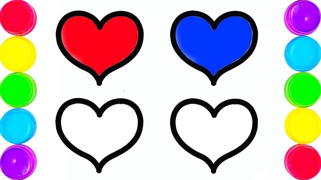 Рисунок раскраска сердечки. Как нарисовать сердечко