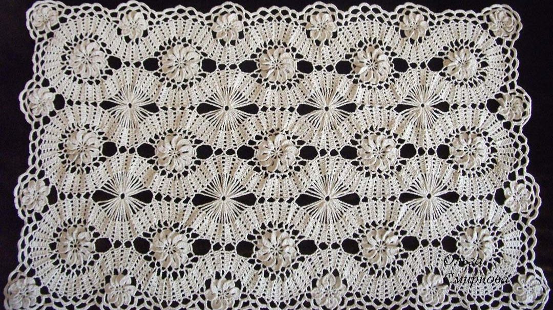 ПРЯМОУГОЛЬНАЯ САЛФЕТКА (БРЮГГСКОЕ КРУЖЕВО). ЧАСТЬ 1