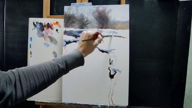 Изумрудная вода в зимнем пейзаже|необычный колорит