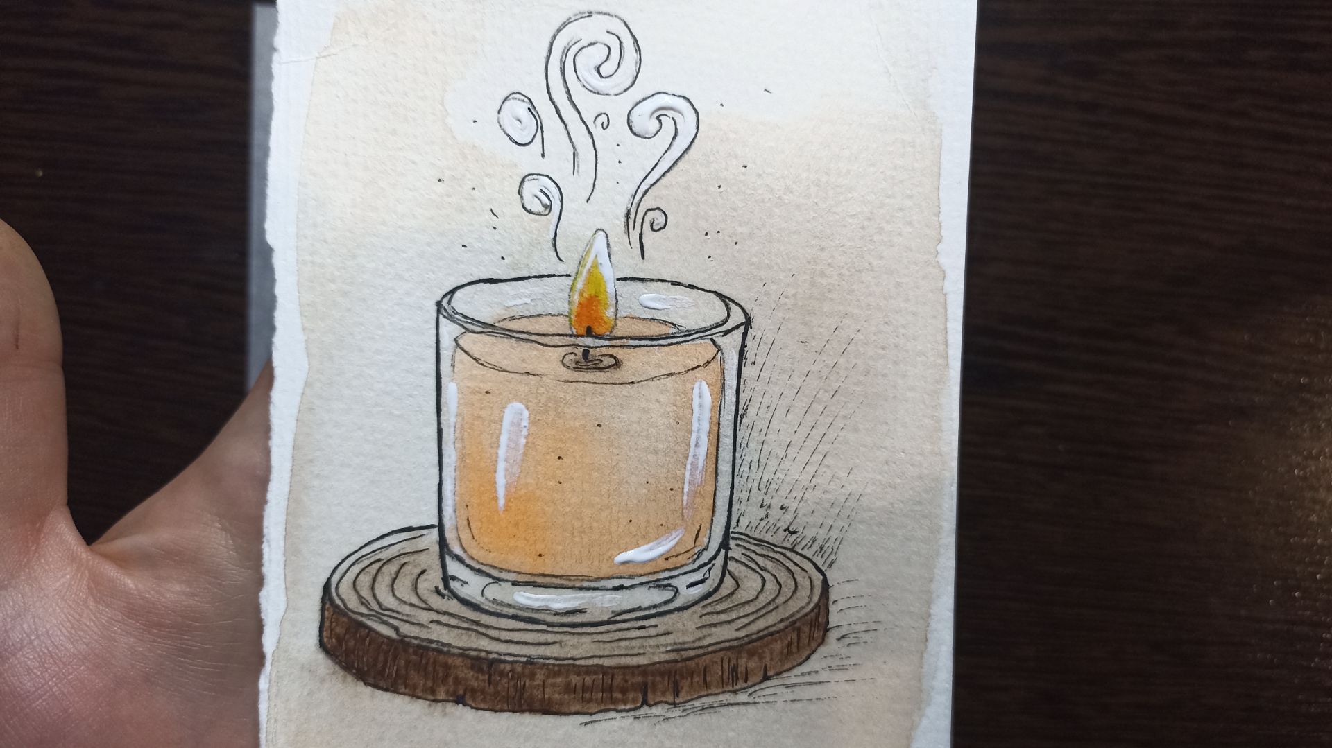 Рисунок акварелью / Свечка
