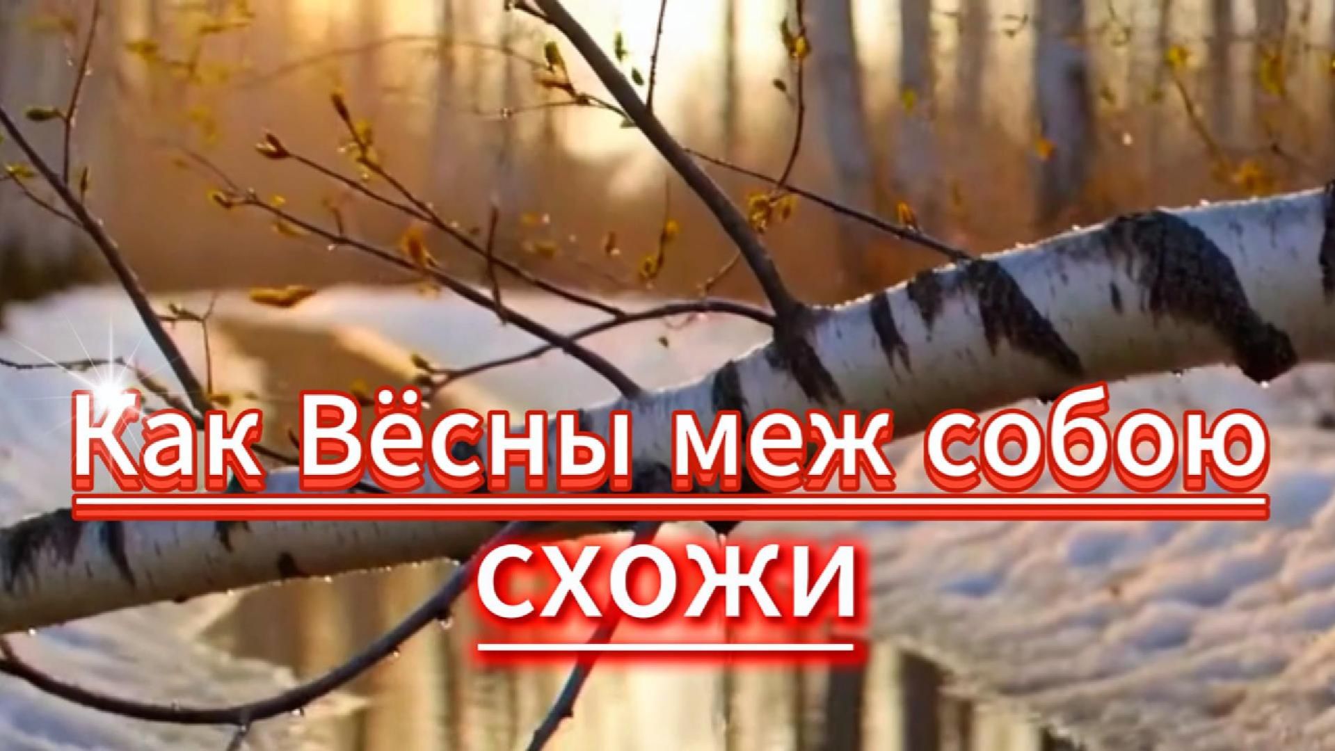 Как Вёсны меж собою схожи...ст.Андрея Дементьева