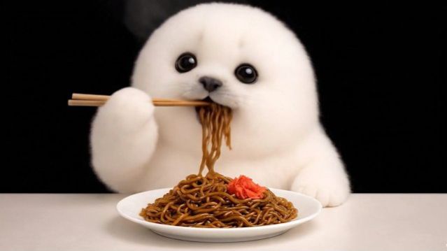 АСМР МУКБАНГ! ДЕТЕНЫШ ТЮЛЕНЯ АРАЛЕ ГОТОВИТ И ЕСТ ЯПОНСКУЮ 🍱ЕДУ! РЕАКЦИЯ