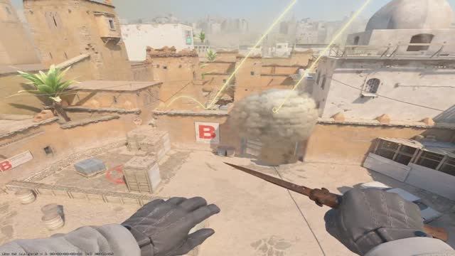 Dust 2 - раскидка Б плента (1 окно, 2 дверь)