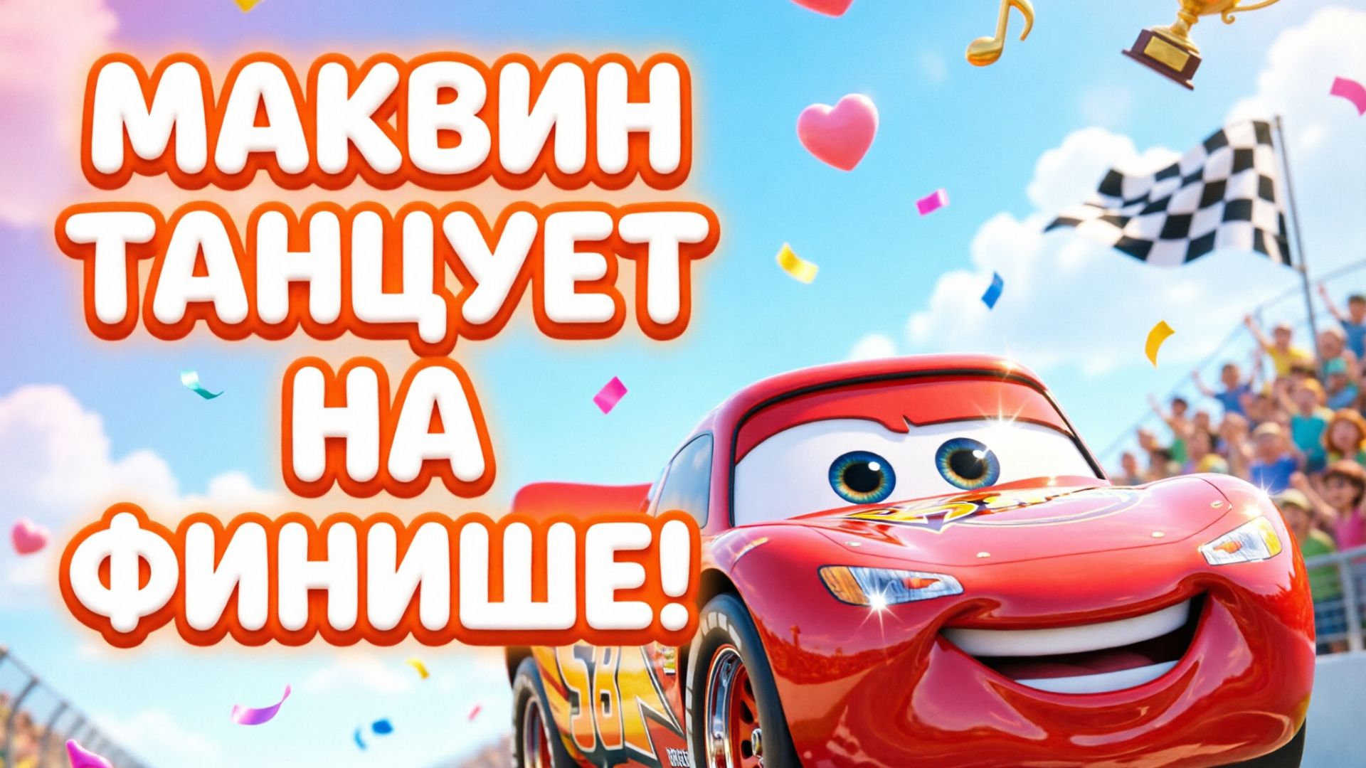 Врум-врум, Молния Маквин танцует на финише! Песенка для малышей 🏁💃 Тачки!