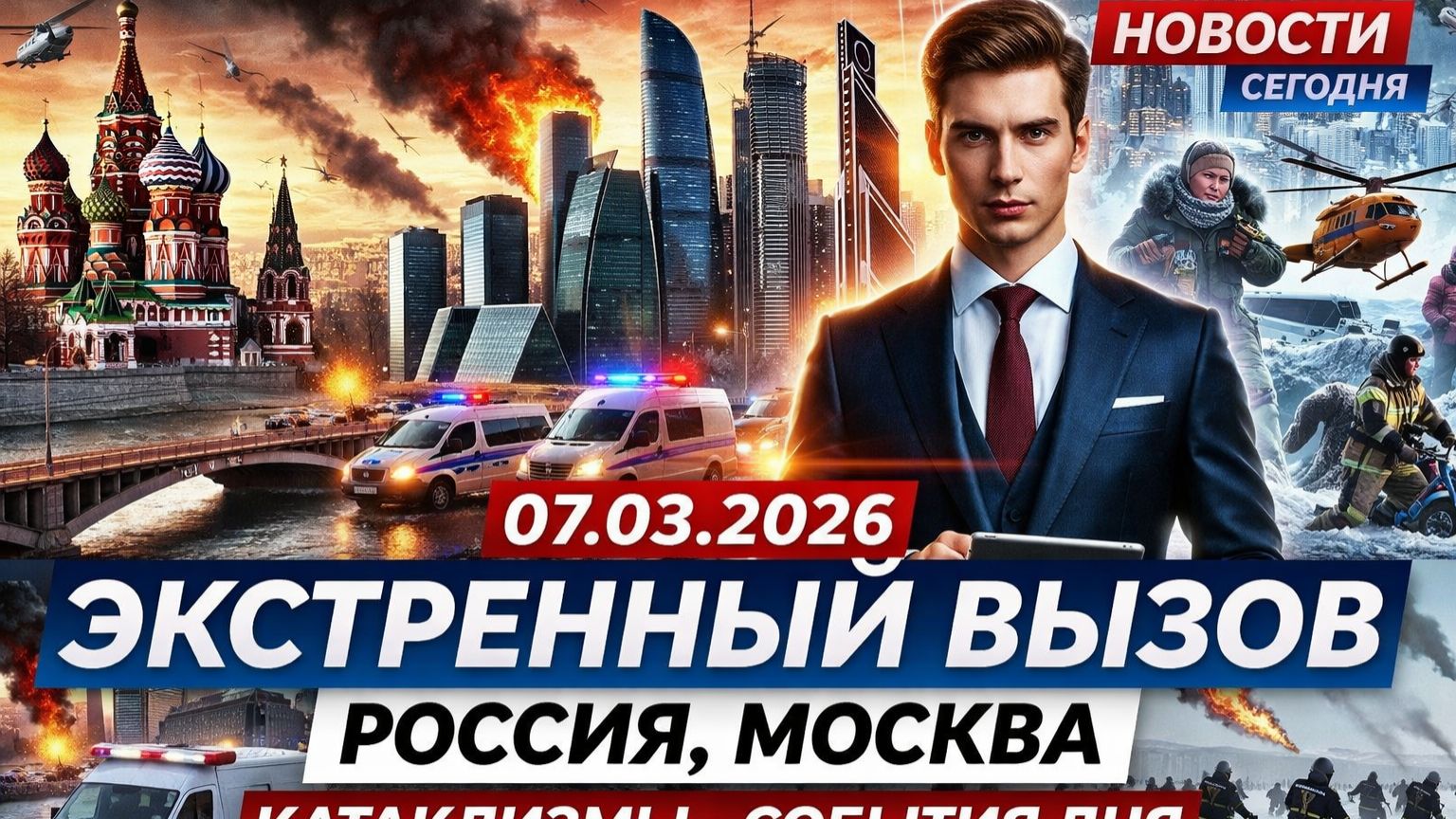 Новости Сегодня 07.03.2026 - Россия, #Москва, Экстренный вызов новый выпуск, Катаклизмы, События #чп