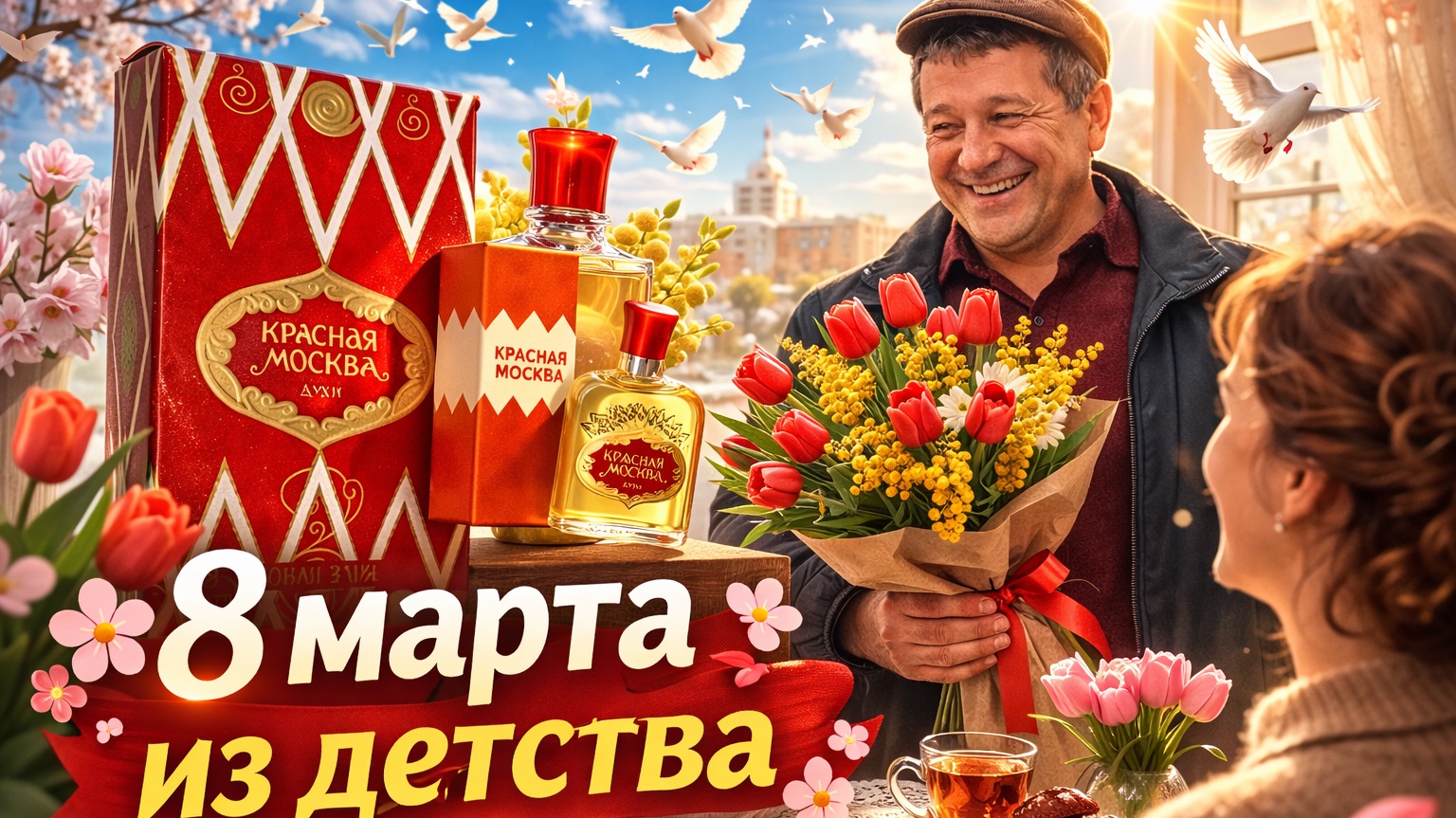 Папа ехал на рынок за цветами… 8 марта из моего детства