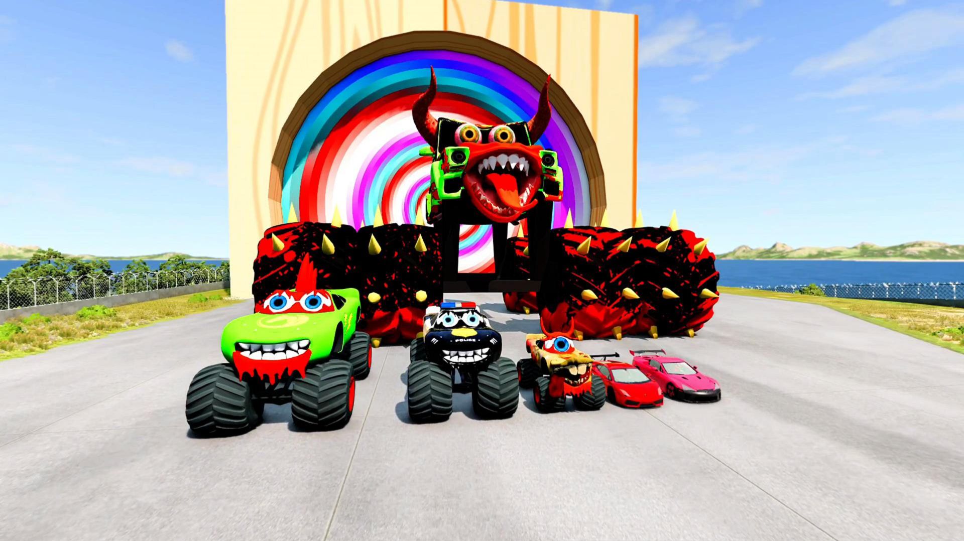 МУЛЬТИКИ ПРО МАШИНКИ МОНСТР  ПРОХОДИТ ИСПЫТАНИЯ