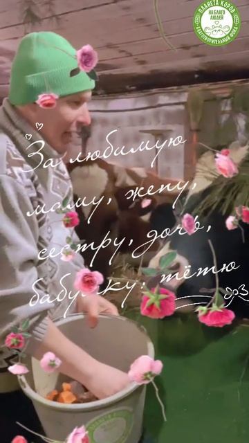 Кормим коров сегодня 8 марта! За любимых женщин