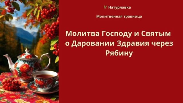 Молитва Господу и Святым о Даровании Здравия через Рябину.