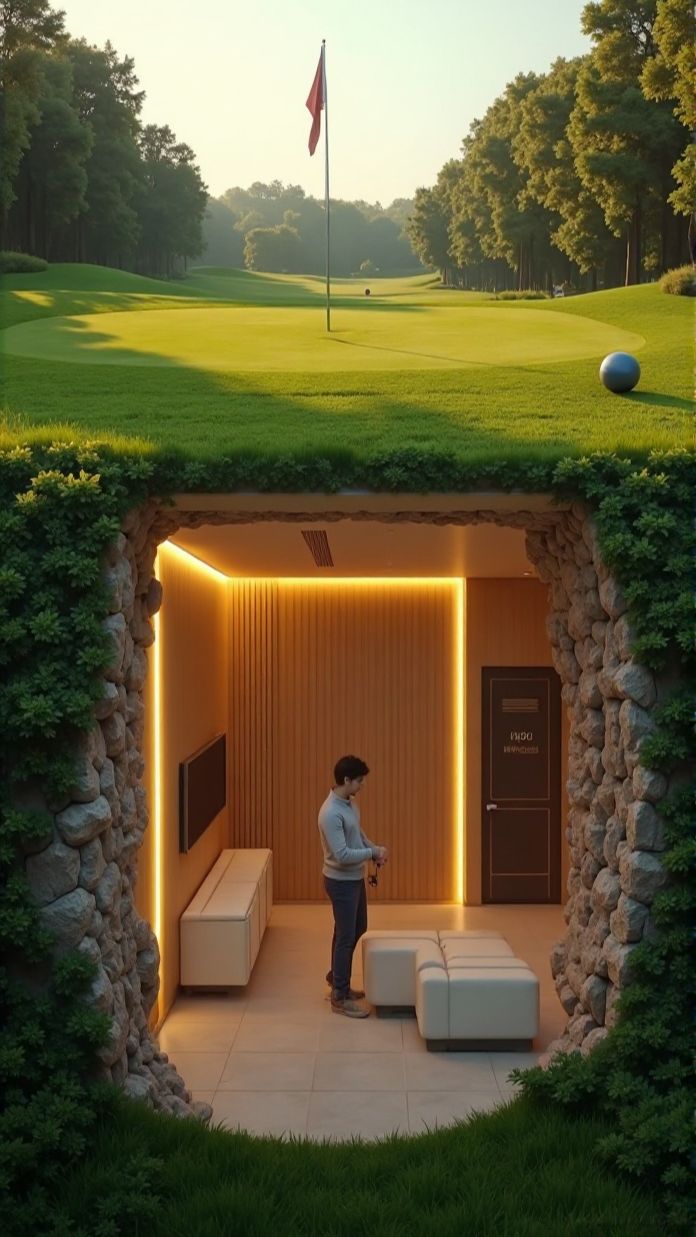 ОН ПОСТРОИЛ СЕКРЕТНУЮ КОМНАТУ ПОД ПОЛЕМ ДЛЯ ГОЛЬФА 😱 Бункер-люкс под землей 🔥