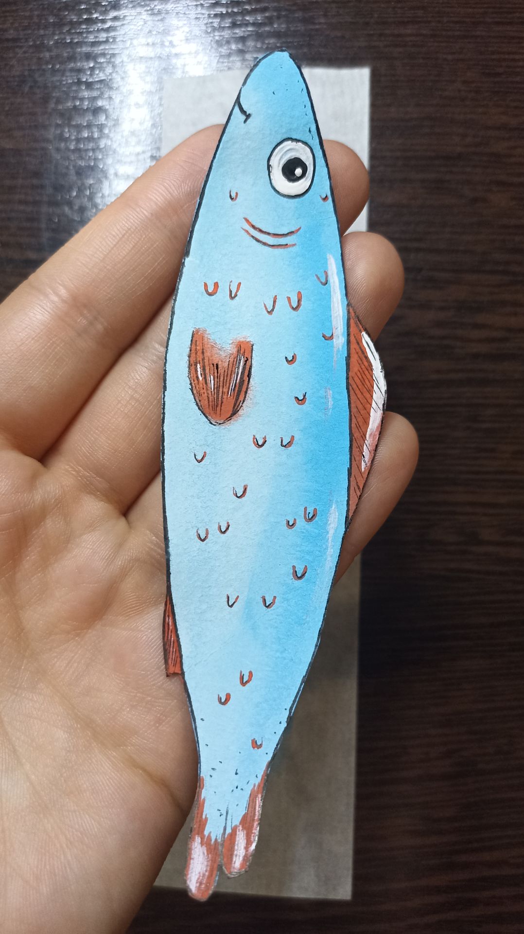 Сделала закладку для книги в виде рыбы