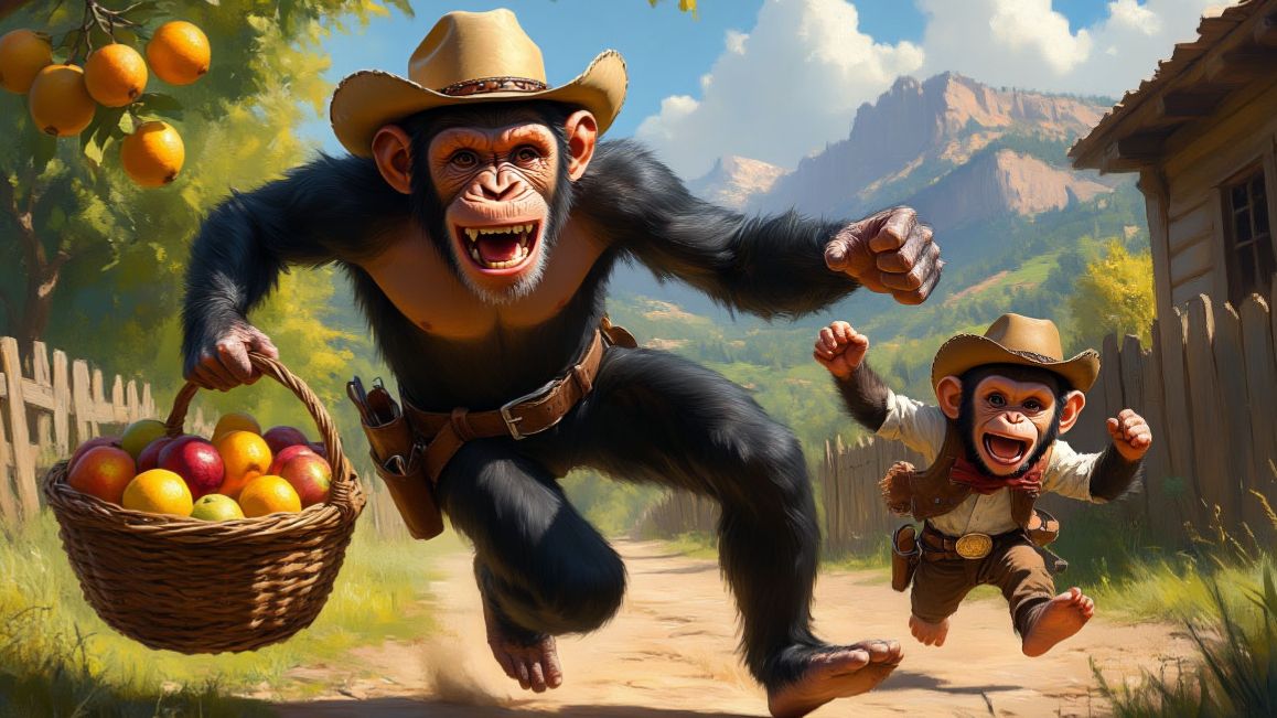 Мультики для детей .На ферму обезьянки пробрался воришка.