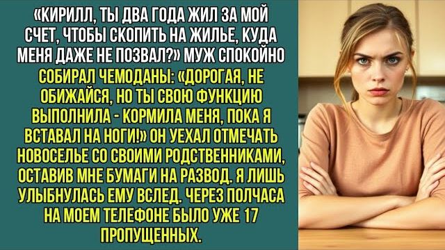 Кирилл, ты два года жил за мой счет, чтобы скопить на жилье, куда меня даже не позвал?
