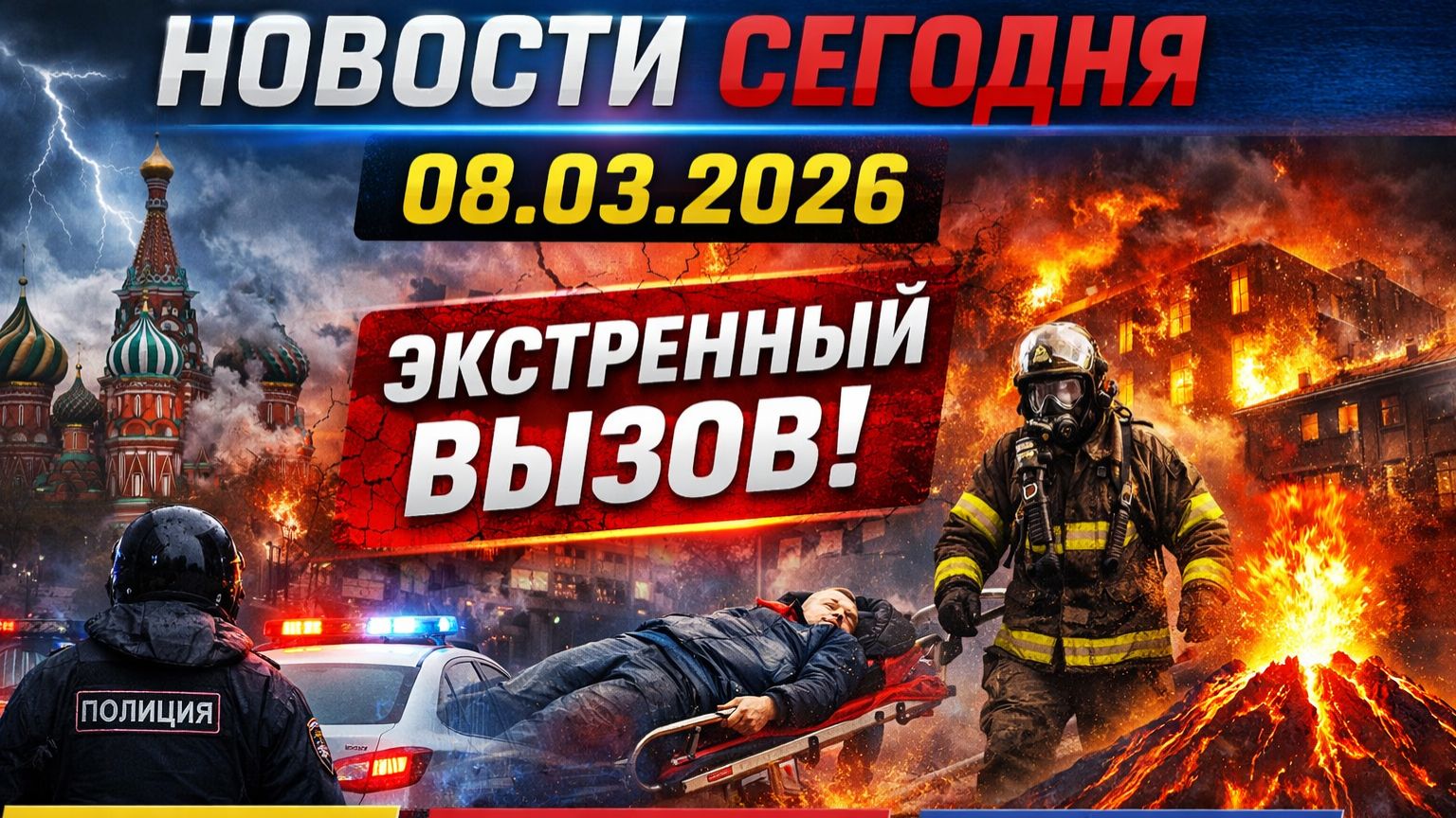 Новости Сегодня 08.03.2026 - Россия,#москва, Экстренный вызов новый выпуск, Катаклизмы, #Россия