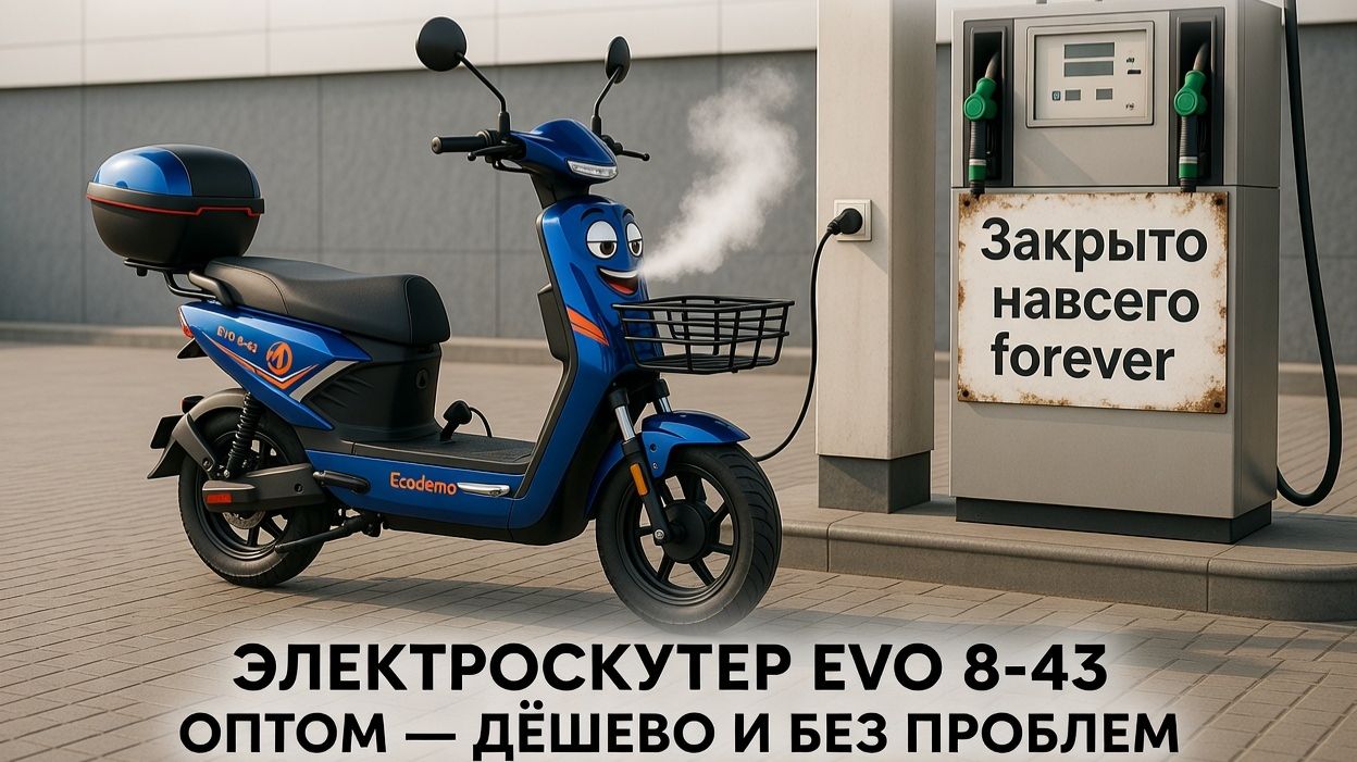 Электрический велосипед (скутер) ECODEMES модель EVO 8-43 ОПТОМ. Честный знак и НДС 22% в цене!