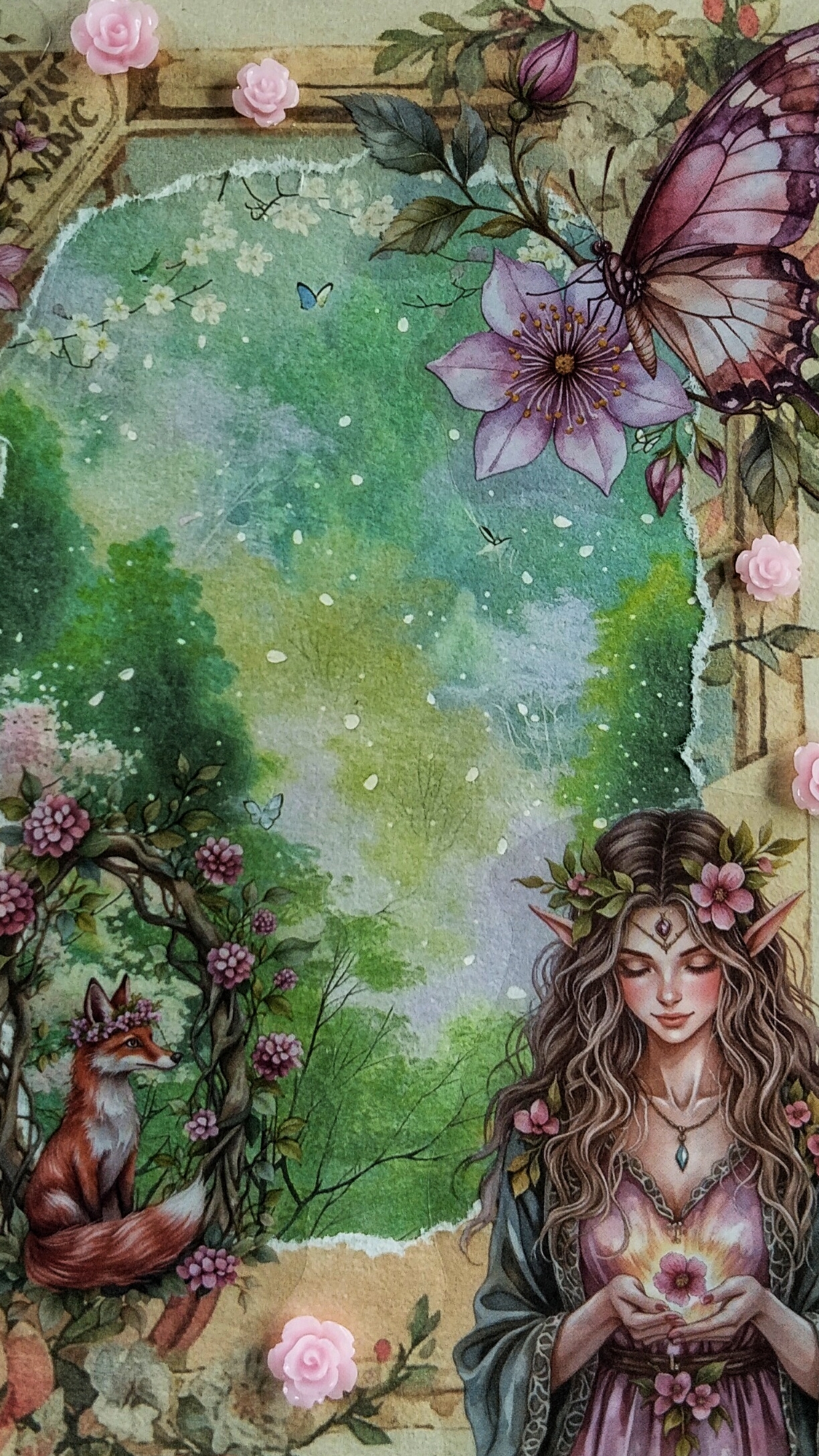 «Фея Весны»🧚♀️🌹💐#скрапбукинг #асмр #магия #весна #цветы #роза #март #фея #фэнтези #красота